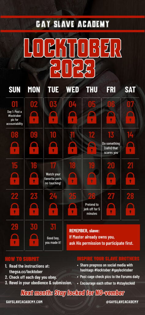Locktober Male Chastity Challenge - Gay slave Academy